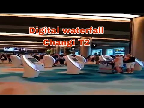 my adventure to see digital waterfall in Changi airport #singaporevlog ...