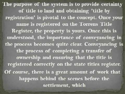 Torrens Title Register provides Certainty of Title in Property ...