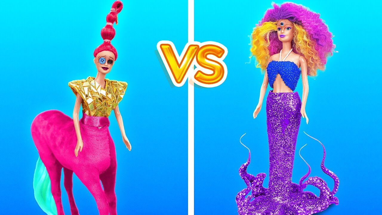 Sirenetta Oscura VS Mostro Barbie Bambola Makeover *Gadget Fantastici ...