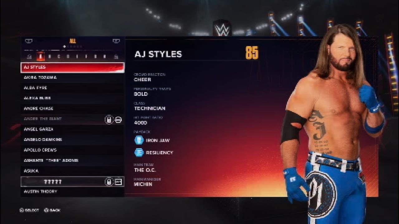 WWE AJ Styles 2K24 Signatures & Finishers Moveset - YouTube