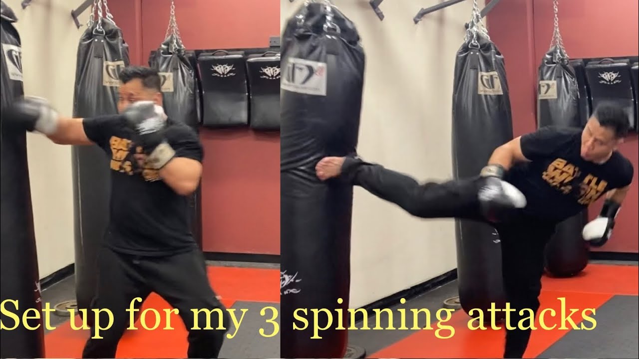 Quick set up for my spinning back fist, spinning back kick & spinning ...