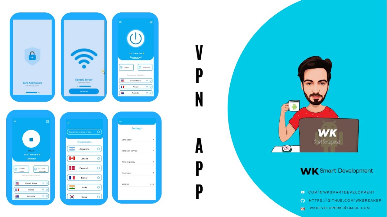 Design Setting And Servers List Screen Of Vpn App Part(3). - YouTube