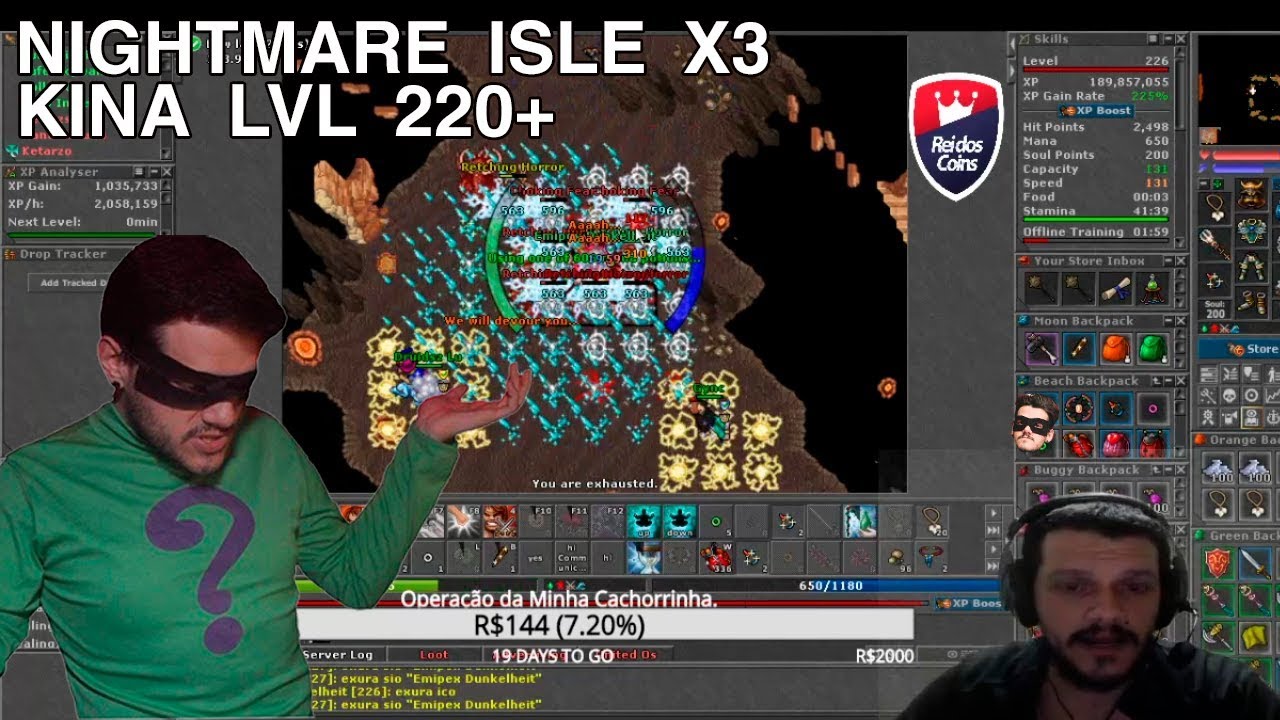 Tibia - Nightmare Isle lvl 220+. 2.4kk+ X/P - YouTube