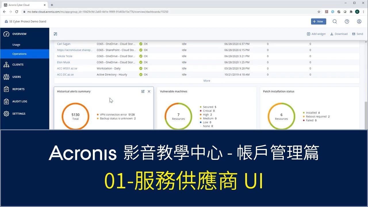 帳戶管理篇 - 01-服務供應商UI ｜Acronis Cyber Protect Cloud 影音教學中心 - YouTube