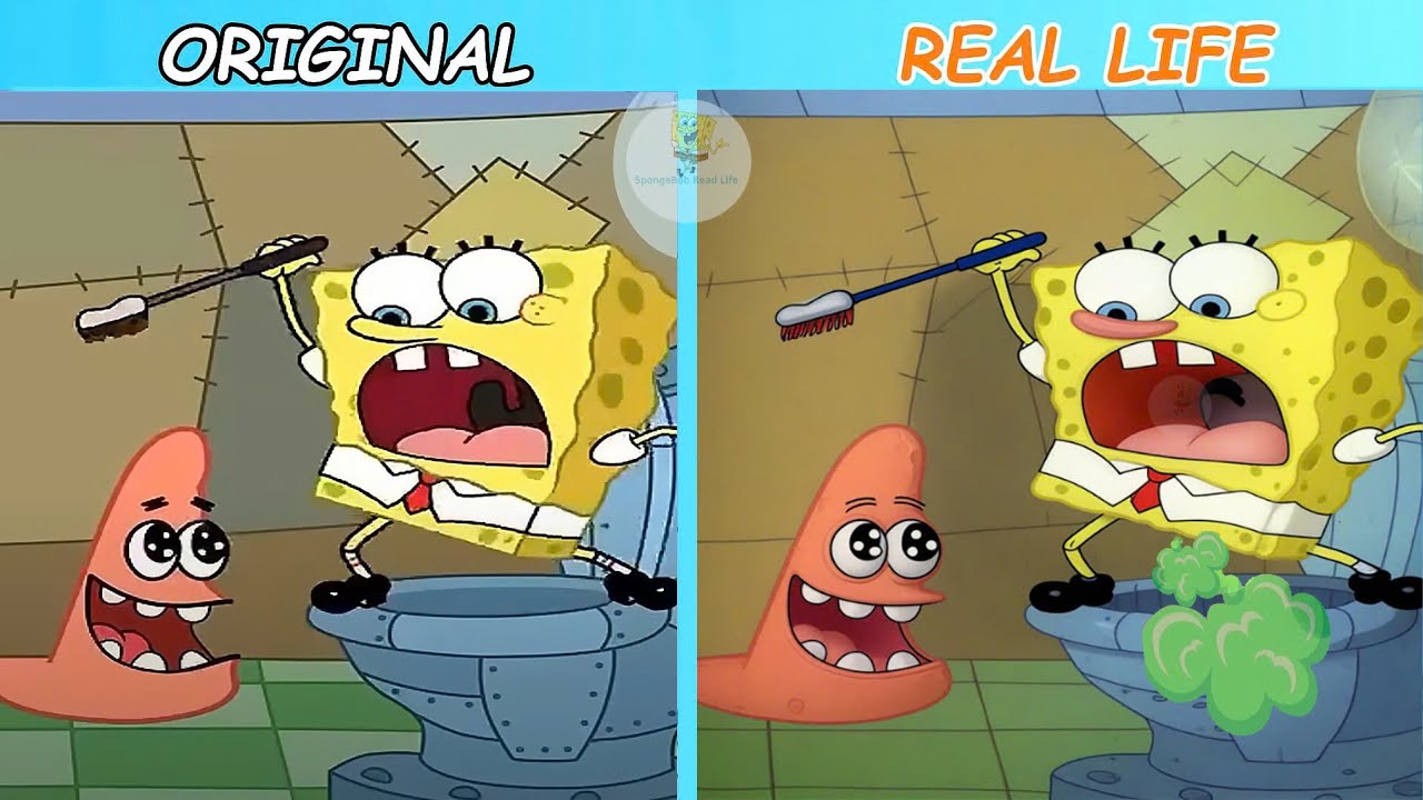 SpongeBob Fart Patrick | SpongeBob Original vs Real life | SpongeBob ...