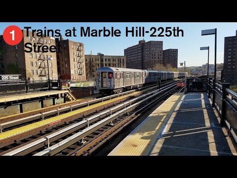 NYC Subway: 1 Trains at Marble Hill-225th Street - YouTube