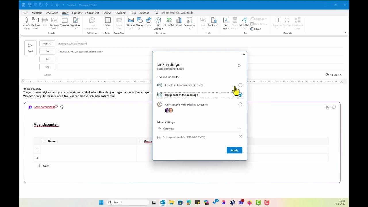 MS Loop component in Outlook en Teams - YouTube