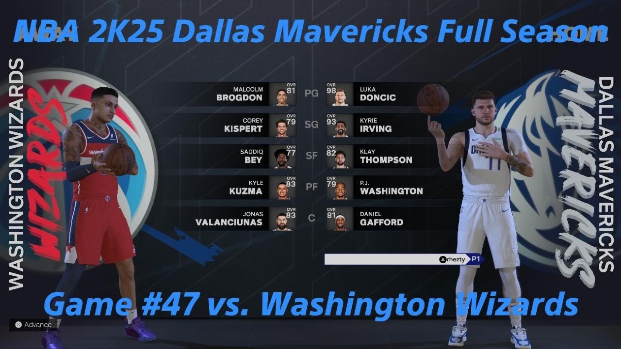 NBA 2K25 Dallas Mavericks Full Season | Game #47 (vs. Washington ...