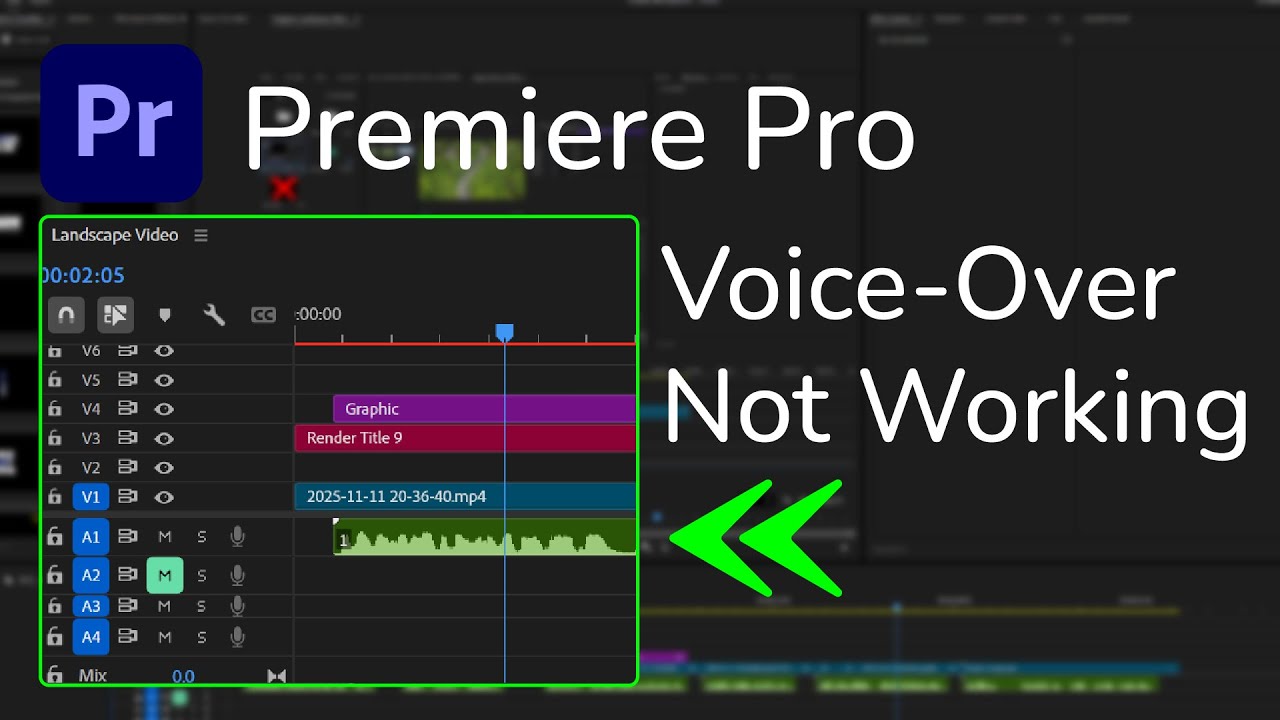 Premiere Pro Voiceover Not Recording? Do This! - YouTube