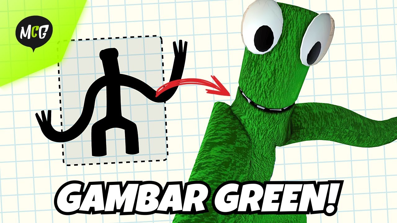 Gambar Monster Green Rainbow Friends! - Draw Monster 3D - YouTube