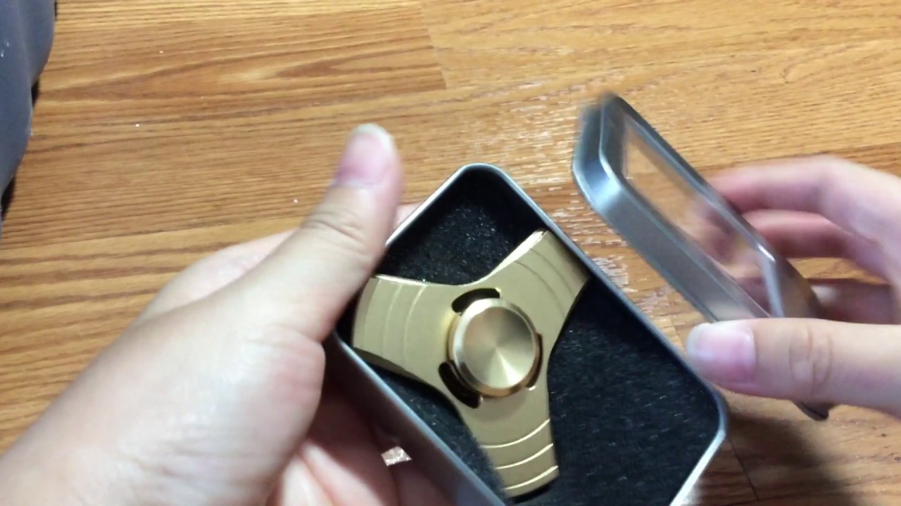 Aluminum Golden fidget spinner unboxing - YouTube