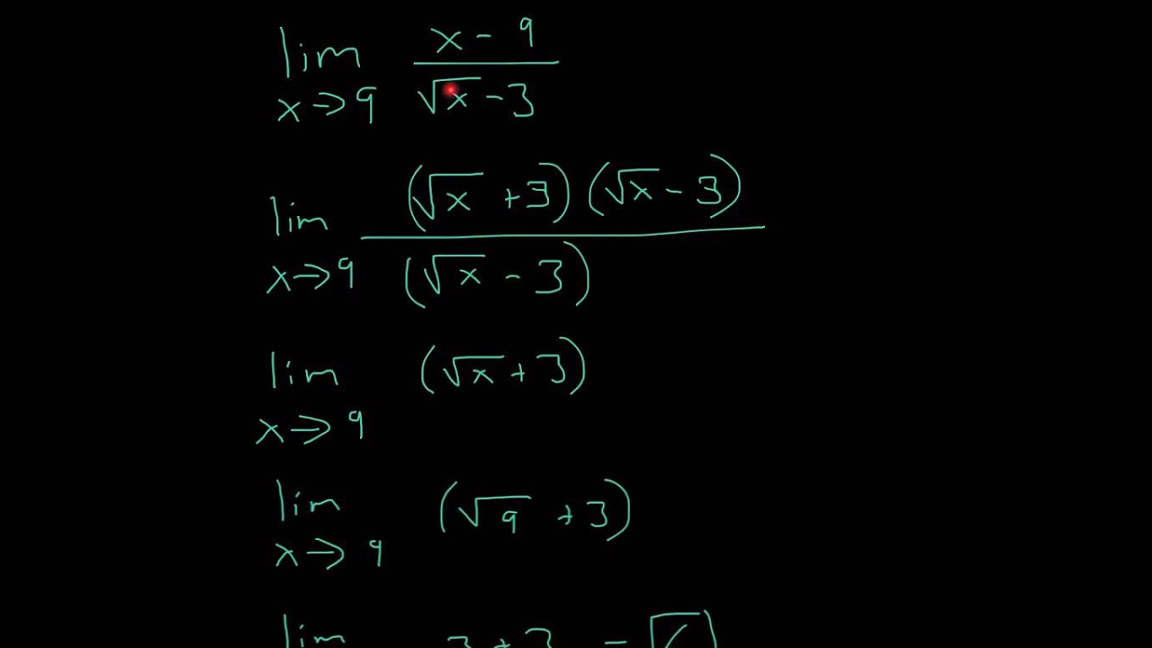 Limit x 9 square Root X 3 YouTube