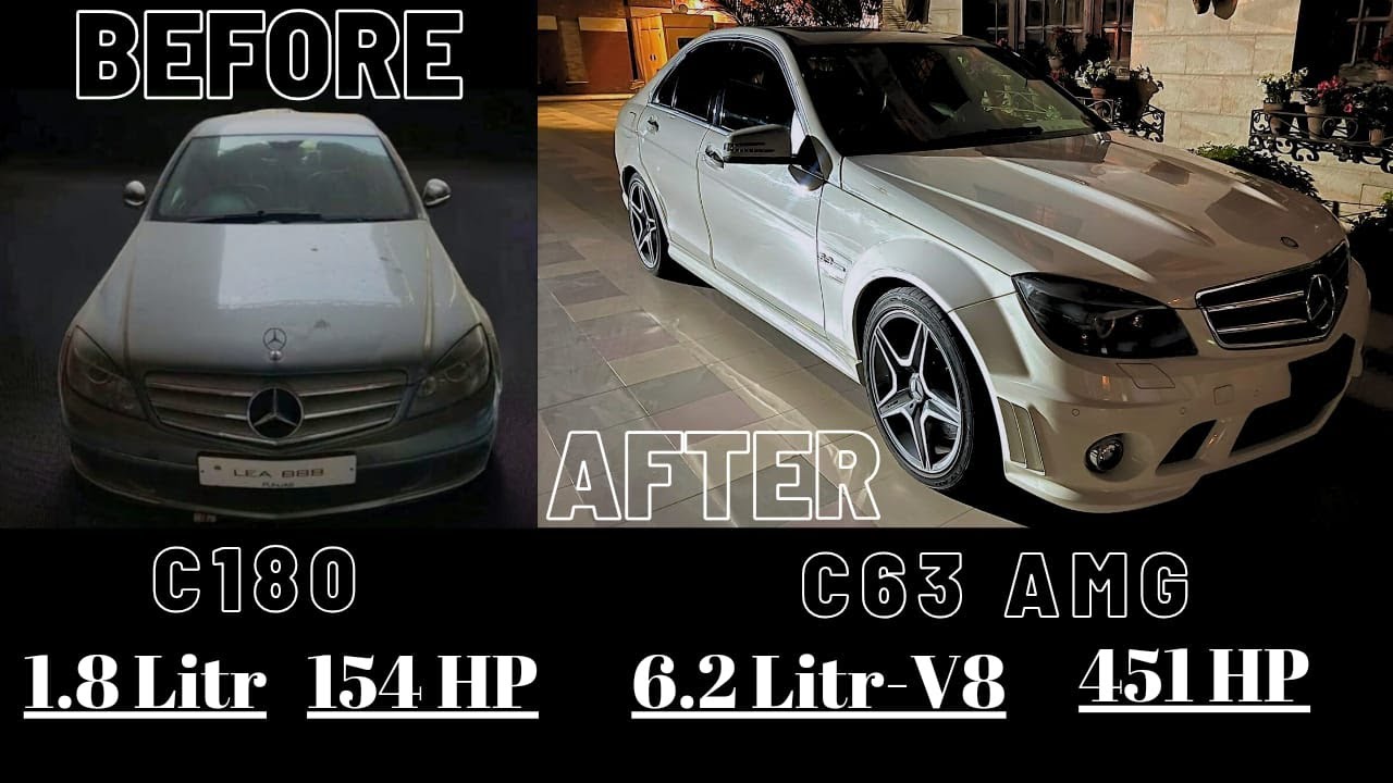 AMG Conversion | 1800cc to 6200cc V8 | Mercedes C180 Converting Into ...