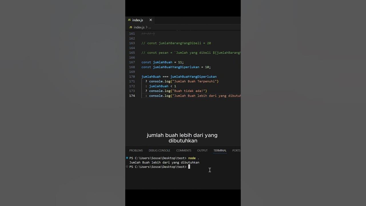 Javasctipt Dasar: Ternary Operator (Part 4) #edukasi #coding #javascript - YouTube