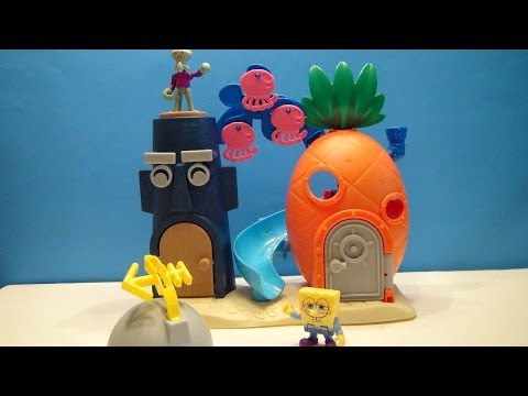 SPONGEBOB SQUAREPANTS BIKINI BOTTOM PLAYSET IMAGINEXT VIDEO TOY REVIEW