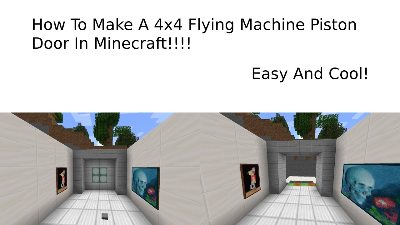 How To Make A 4x4 Flying Machine Based Piston Door In Minecraft l ...