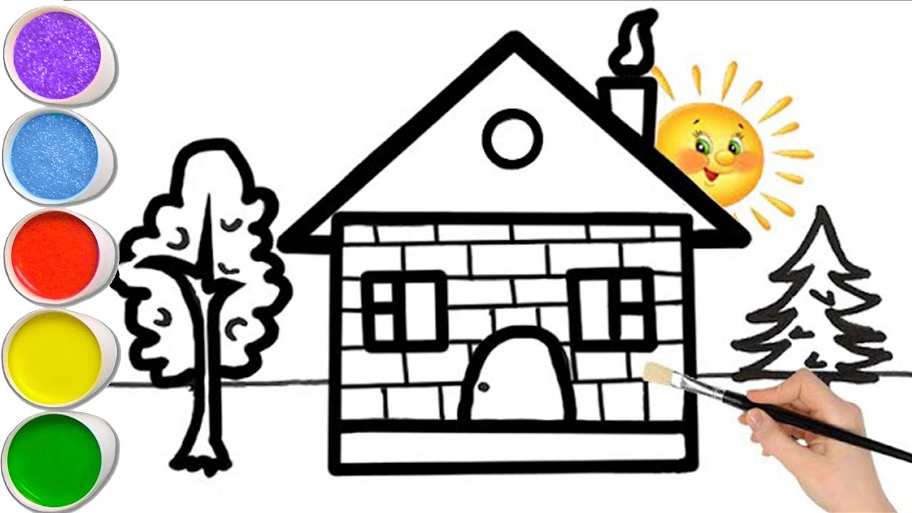 Drawing the Shape of a House Shapes for Kids Easy. Step by Step Drawing ...