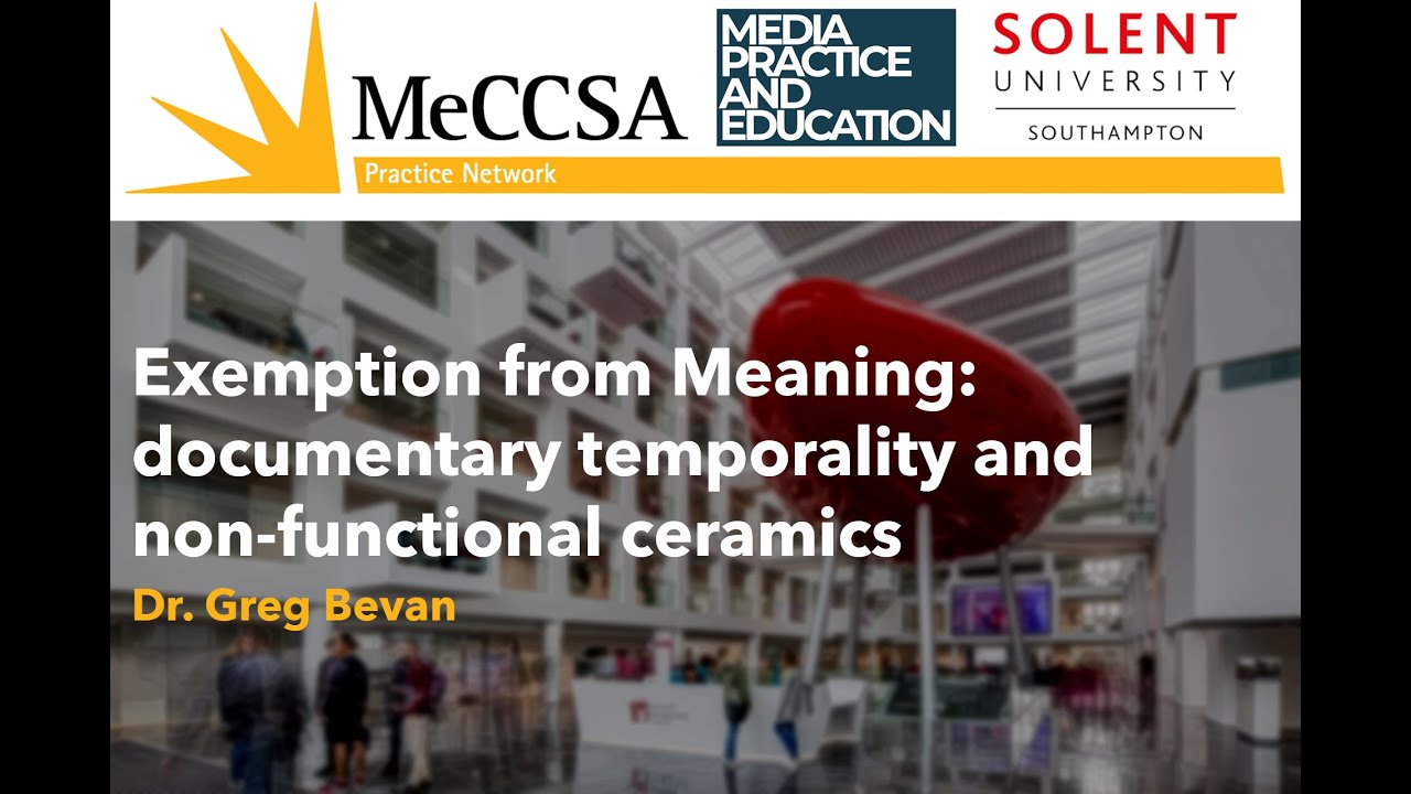 Exemption from Meaning - Greg Bevan (Aberystwyth University) - YouTube