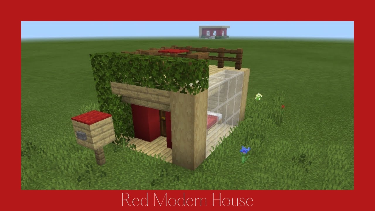 Minecraft🌹How to build a easiest red modern house (tutorial) #8 - YouTube