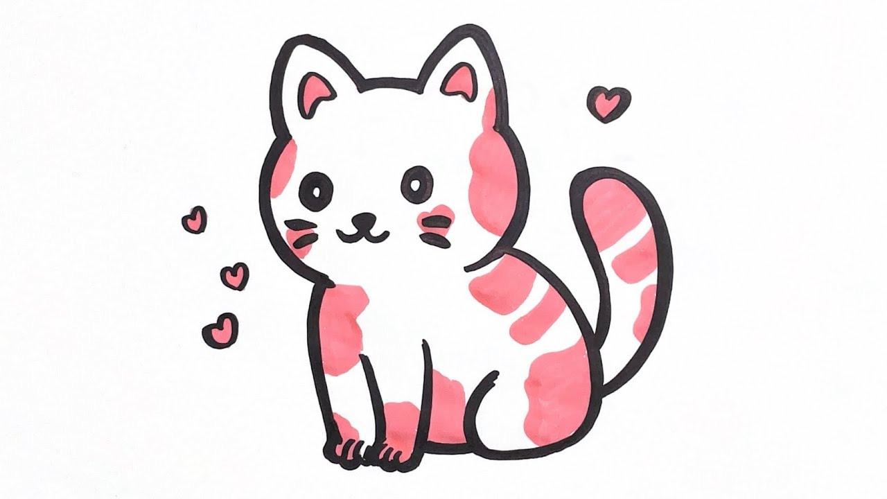 How to Draw and Paint Super Cute Kitten Easy Step By Step || Cute ...