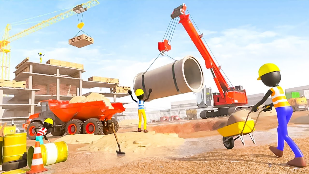 Stickman Excavator Simulator 2021:#3-City Construction-Building ...