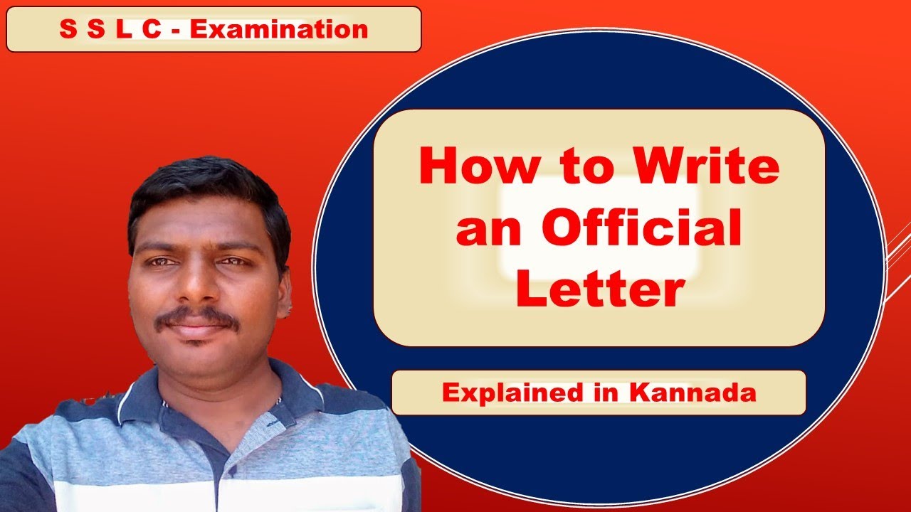 Letter Writing Formal Letter Explained In Kannada S S L C
