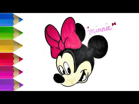 How to draw Minnie mouse head with Fuchsia pink 🎀 | drawing and colouring for kids #art #drawing