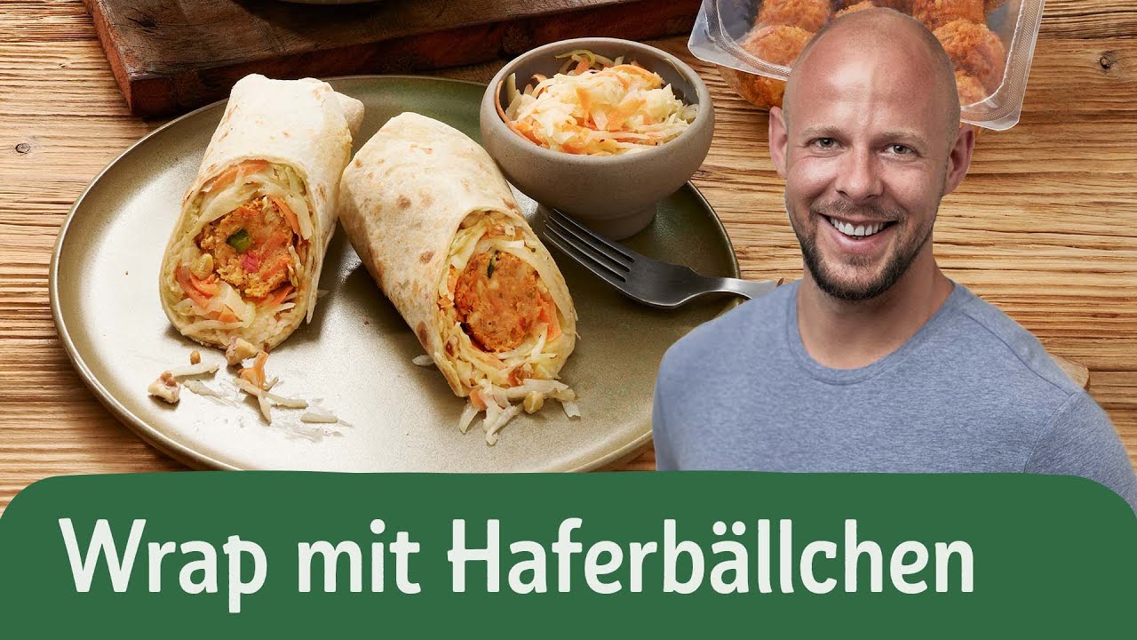 Veganer Wrap mit Coleslaw und Gemüse-Haferbällchen 🌯 | REWE Deine Küche ...