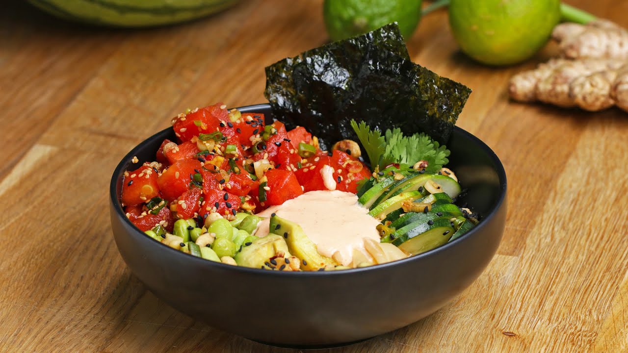 Watermelon Poke Bowl - YouTube