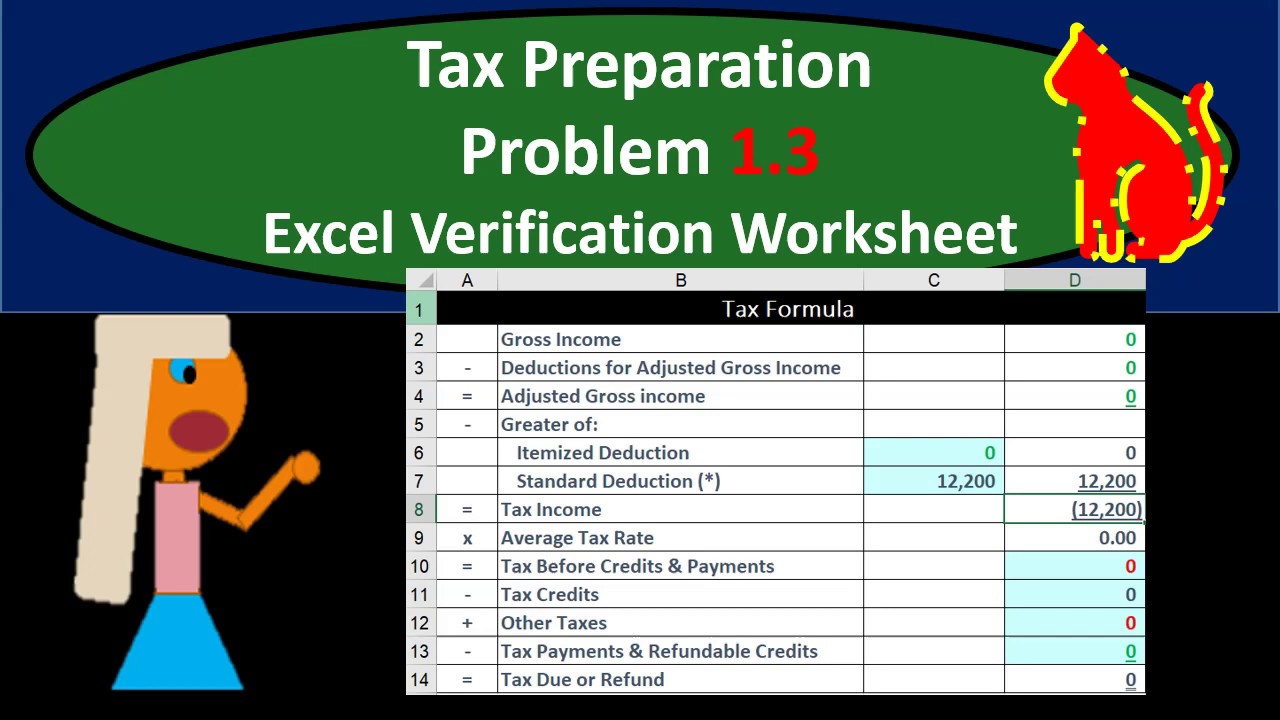 Tax Preparation Problem 1.3 Excel Verification Worksheet 1.3 - YouTube