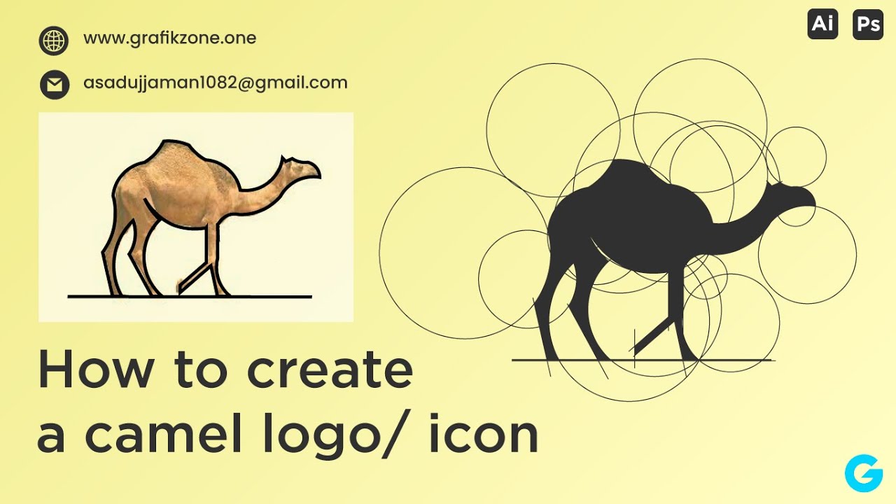 How To Create A Camel Logo/ Icon design | The Logo Design Process with ...
