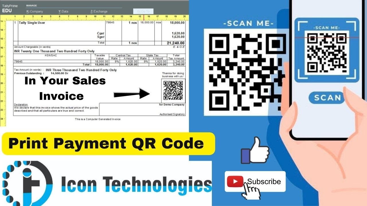 Print Bank QR Code in Sales Invoice - YouTube