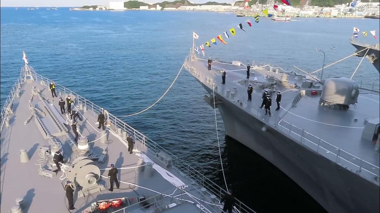 ASE-6102「あすか」、MST-464「ぶんご」に接舷 - YouTube