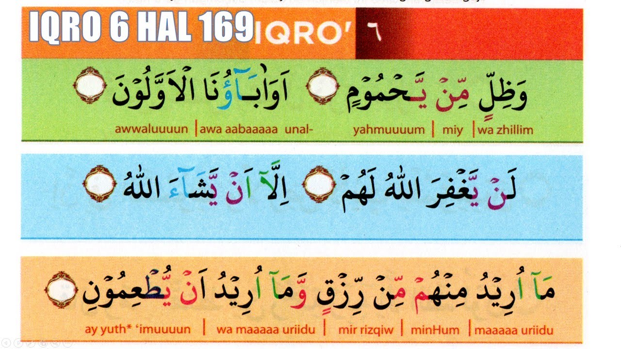 Iqro 6 (Hal 169). Belajar Baca Iqro' 6, Cara Cepat dan Mudah Membaca iqro cara baca iqro baca ...