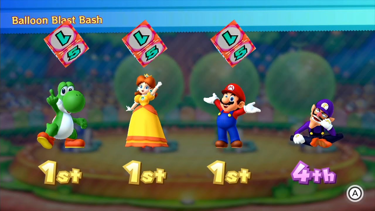 All Star Minigames : Mario Party 10- Waluigi vs Yoshi vs Daisy vs Mario ...