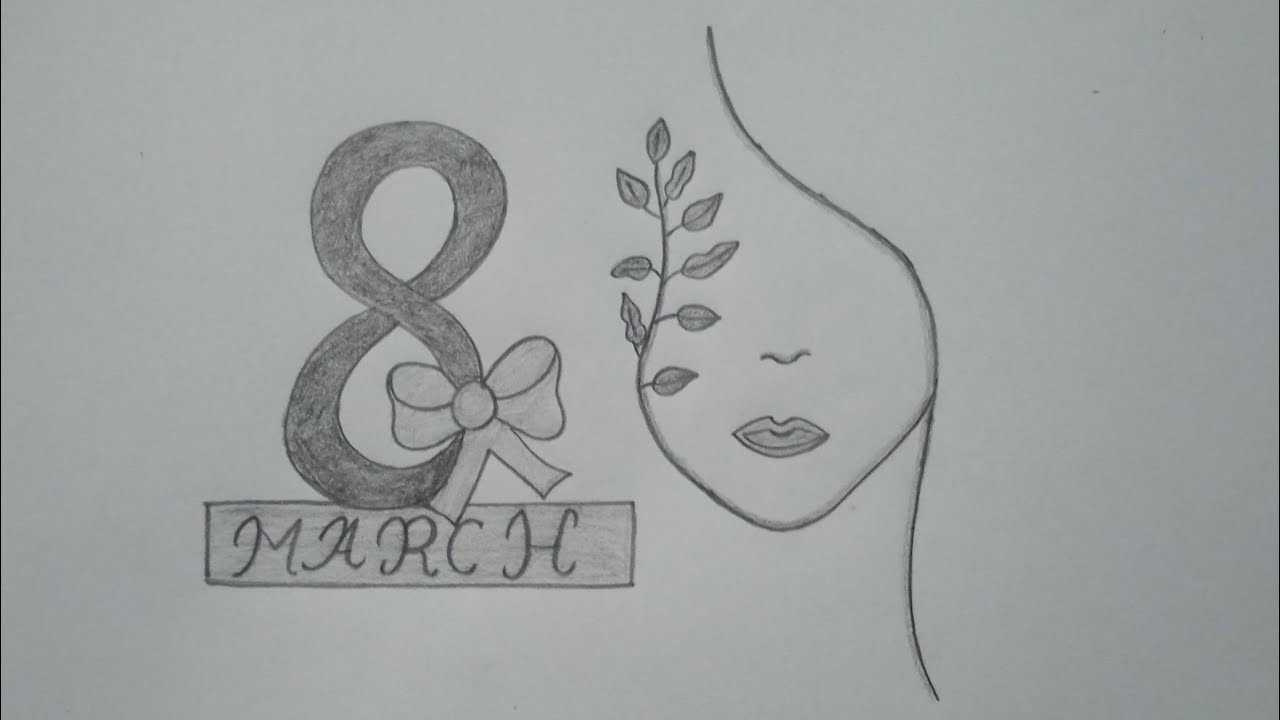 Happy Women's Day Drawing Easy | How To Draw A Women's Day Drawing Step ...