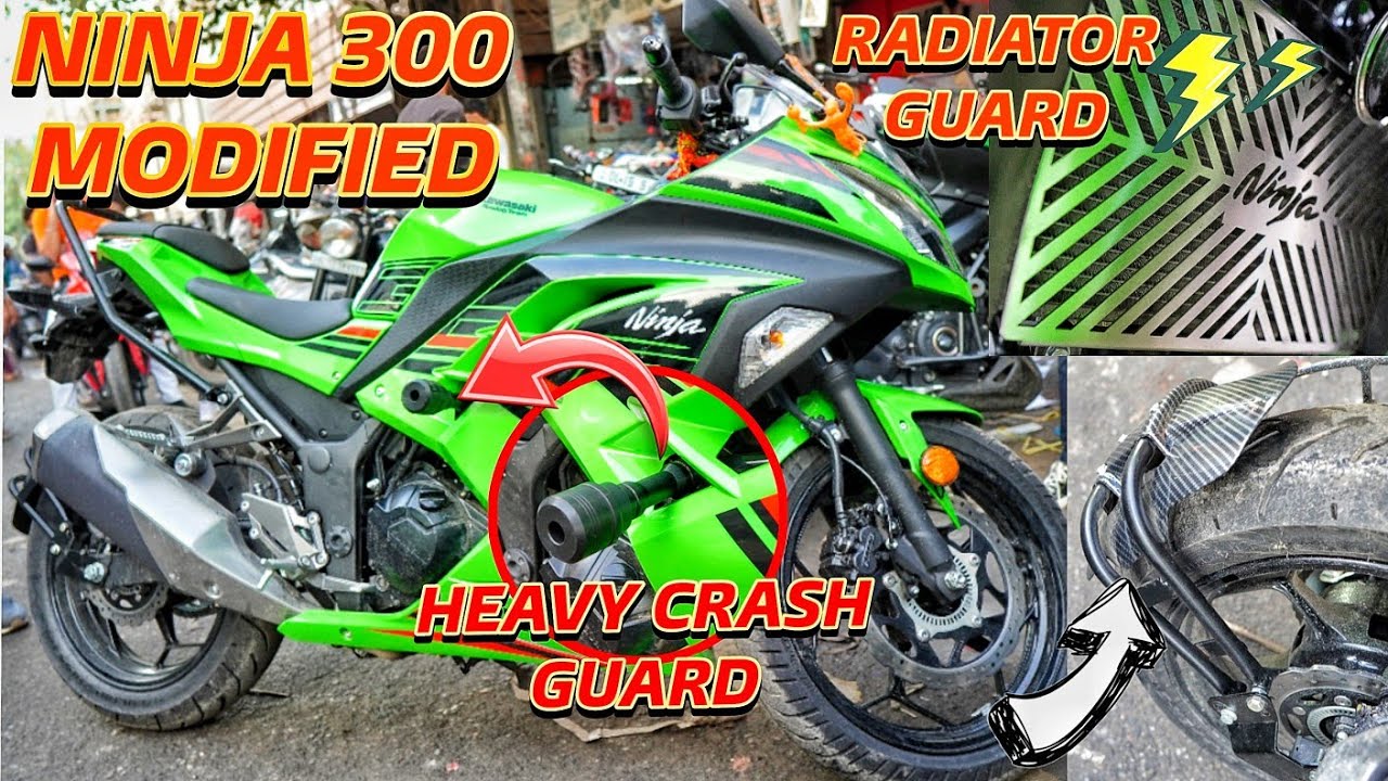 Ninja 300 Full Modified | Heavy Crash Guard for Ninja 300 | Ninja 300 ...