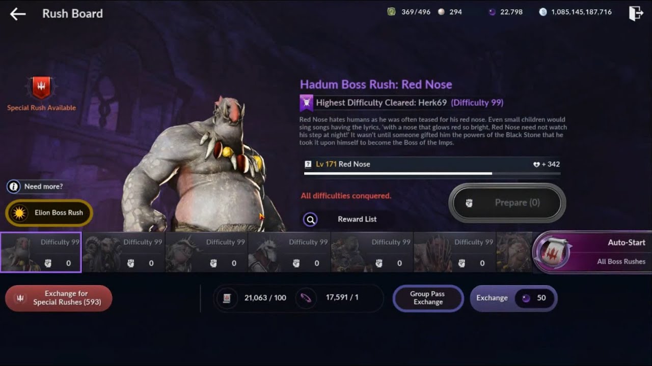 Boss Rush Revamp: Using "Special Boss Rush" passes at a max (x500 ...