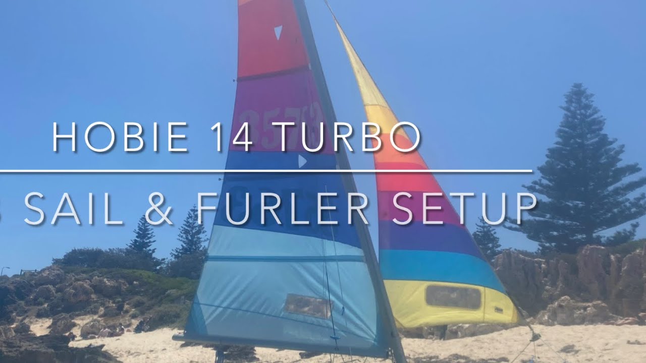 Hobie 14 Turbo jib with furler set up - YouTube