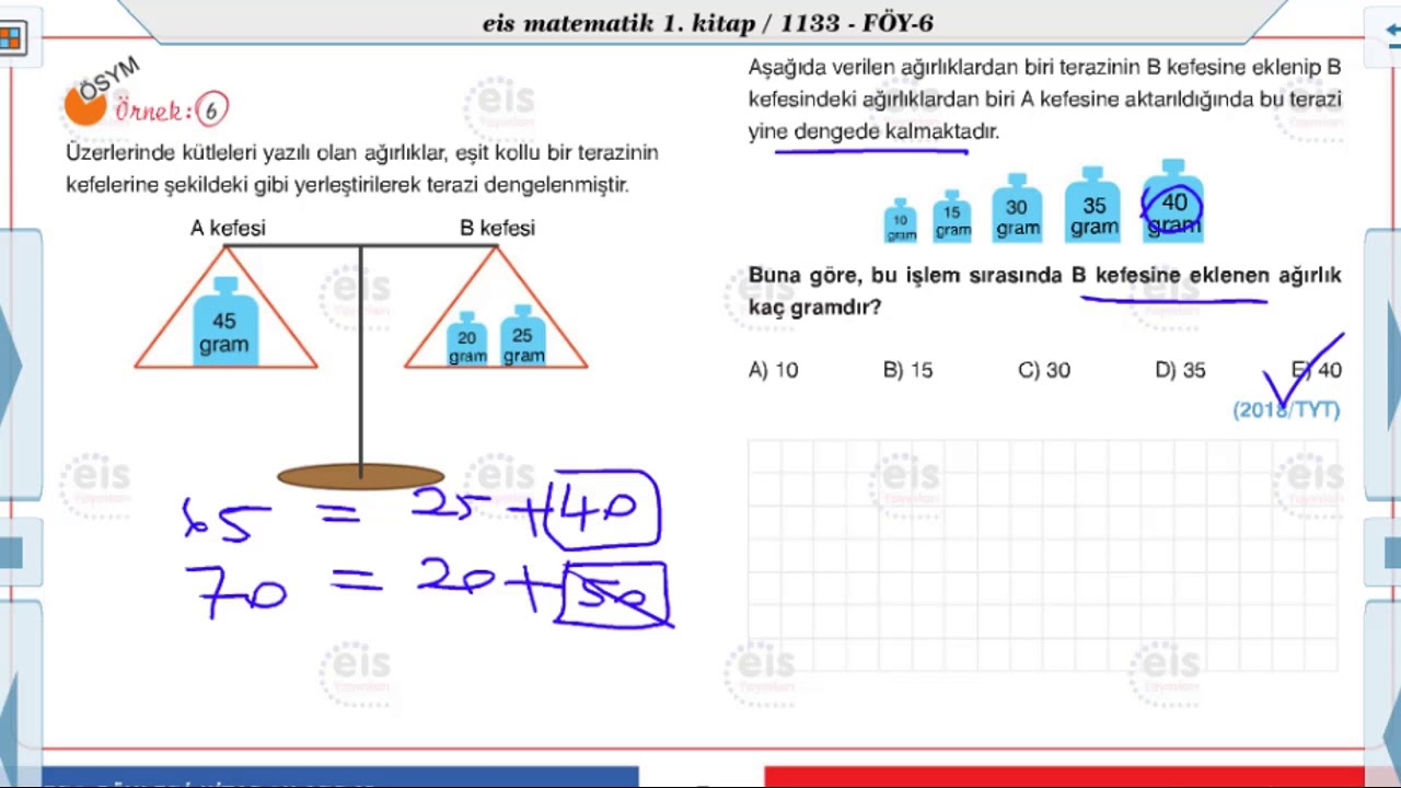 Matematik 1 - I. Dereceden Bir Bilinmeyenli Denklem 📚 - YouTube
