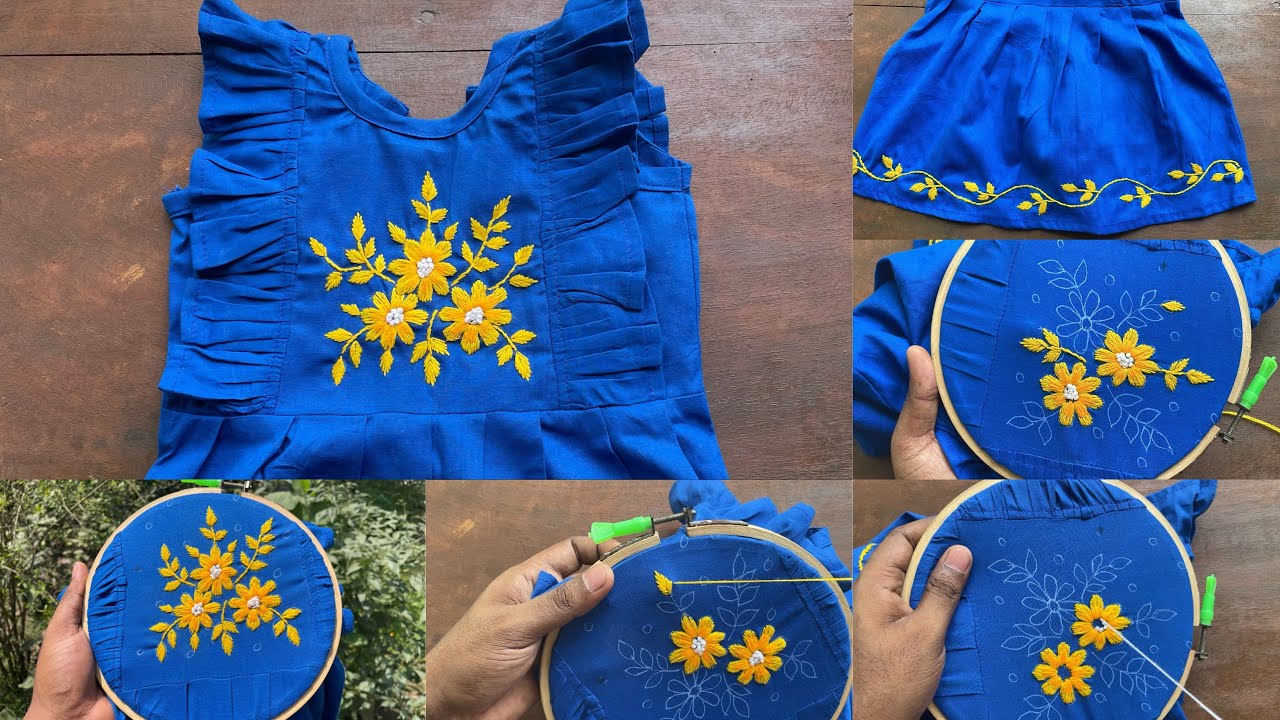 Hand Embroidery baby Frock design - YouTube