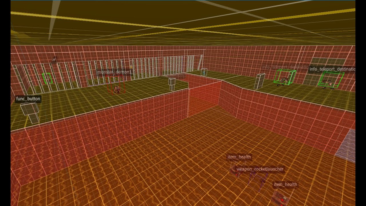 Single Player Quake Map Greybox 1 - YouTube