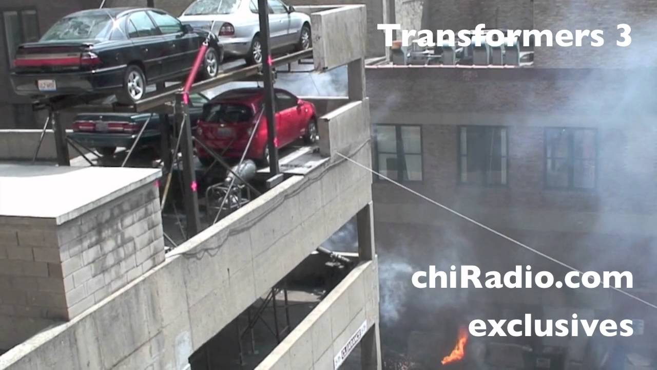 TRANSFORMERS 3 in Chicago Lake & Wabash Parking Garage EXplosion ...