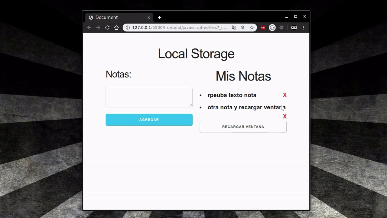 Demo practico uso de LocalStorage en formulario - YouTube