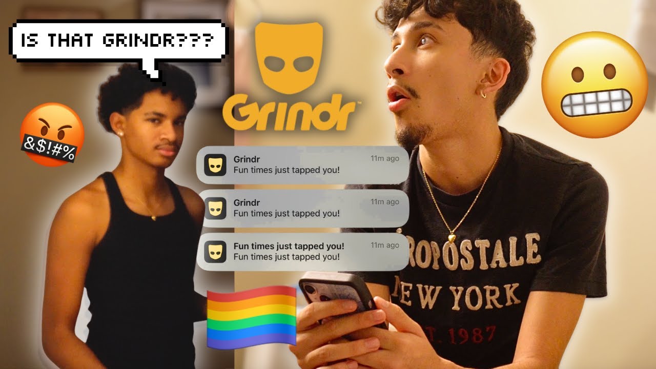 GRINDR NOTIFICATION PRANK ON MY BOYFRIEND! (HE BROKE THE DOOR) Gay ...