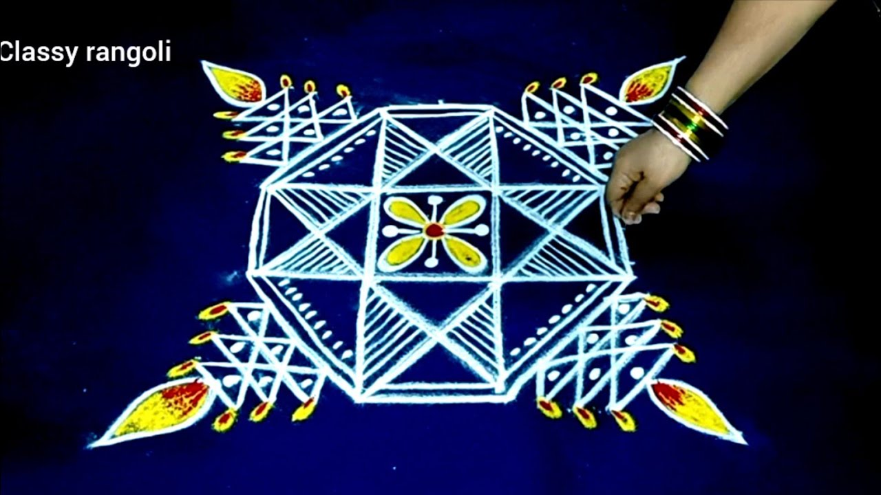 Easy & Simple kolam for Beginners / Daily rangoli design @classyrangoli ...