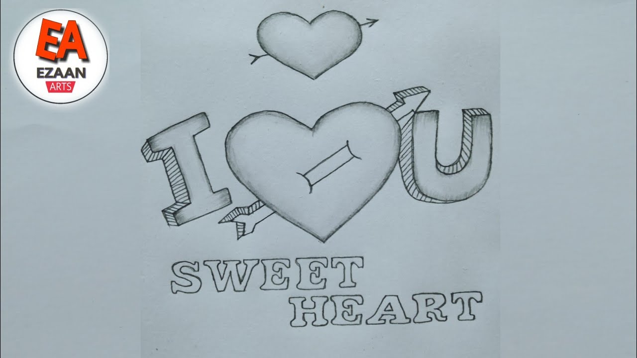 How to draw Love Heart step by step - YouTube