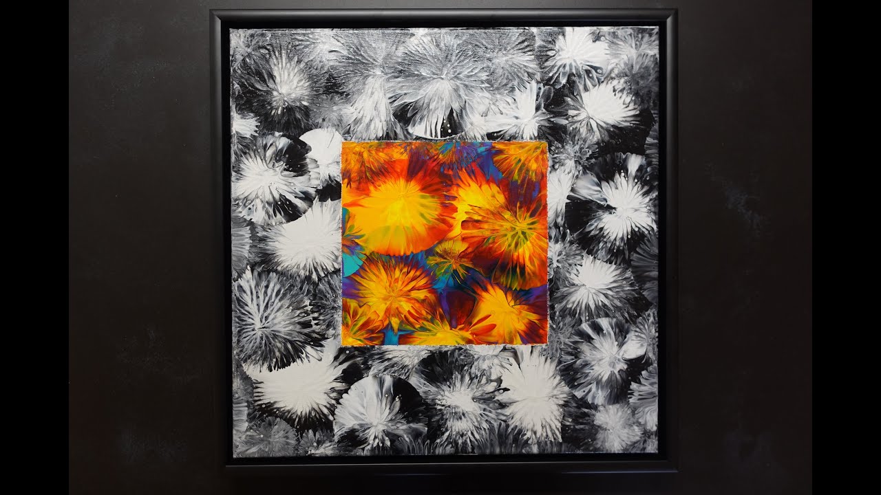 Color Contrast abstract art / balloon dip / acrylic art / fluid art ...