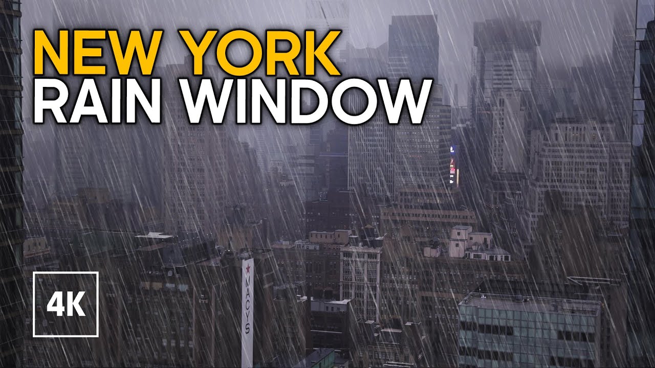 Rain Open Window New York ☔️ Midtown Manhattan Vibes - Romantic ...
