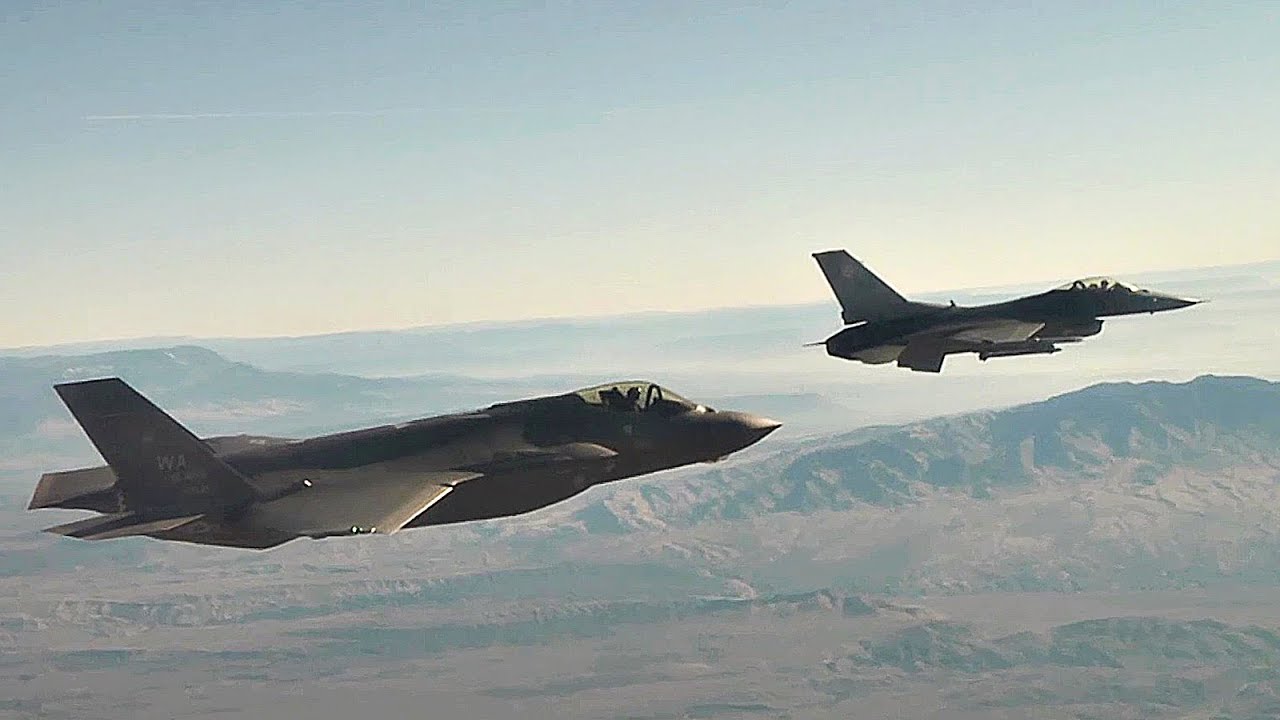 Cutting Edge vs Trusted Tech: F-35 & F-16 Fly Side-by-side, Break-off - YouTube